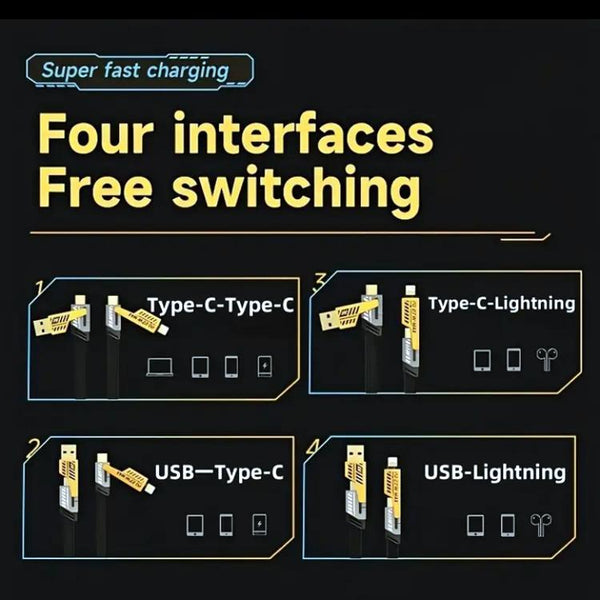 4 in 1 66W Fast Charging Data Cable – TechBuzz